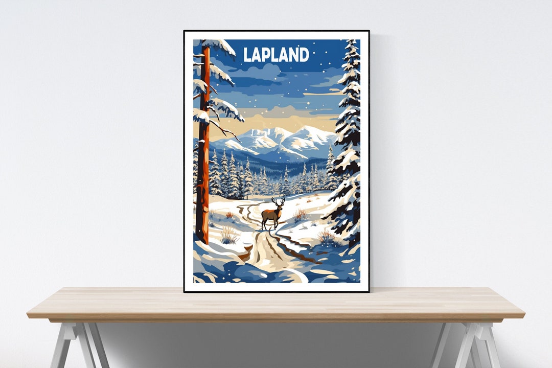 Lapland Travel Poster, Lapland Travel Print, Christmas Travel Print ...