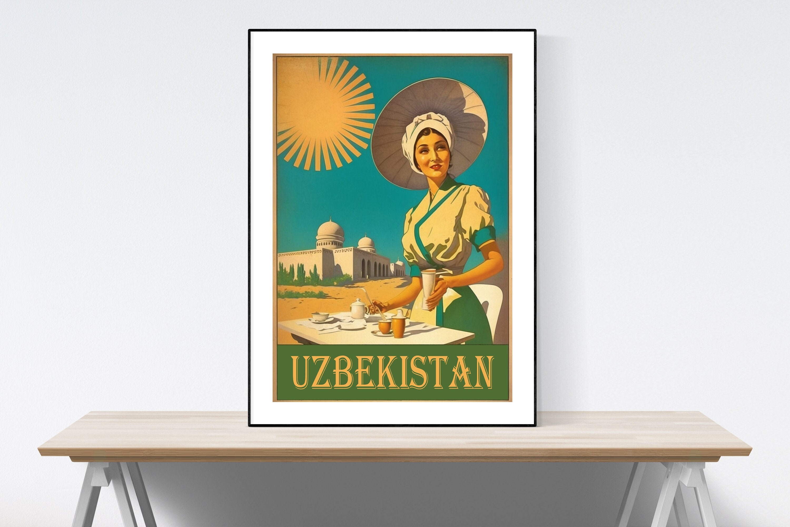 Uzbekistan Travel Poster, Uzbekistan Print, Uzbekistan Vintage Art ...