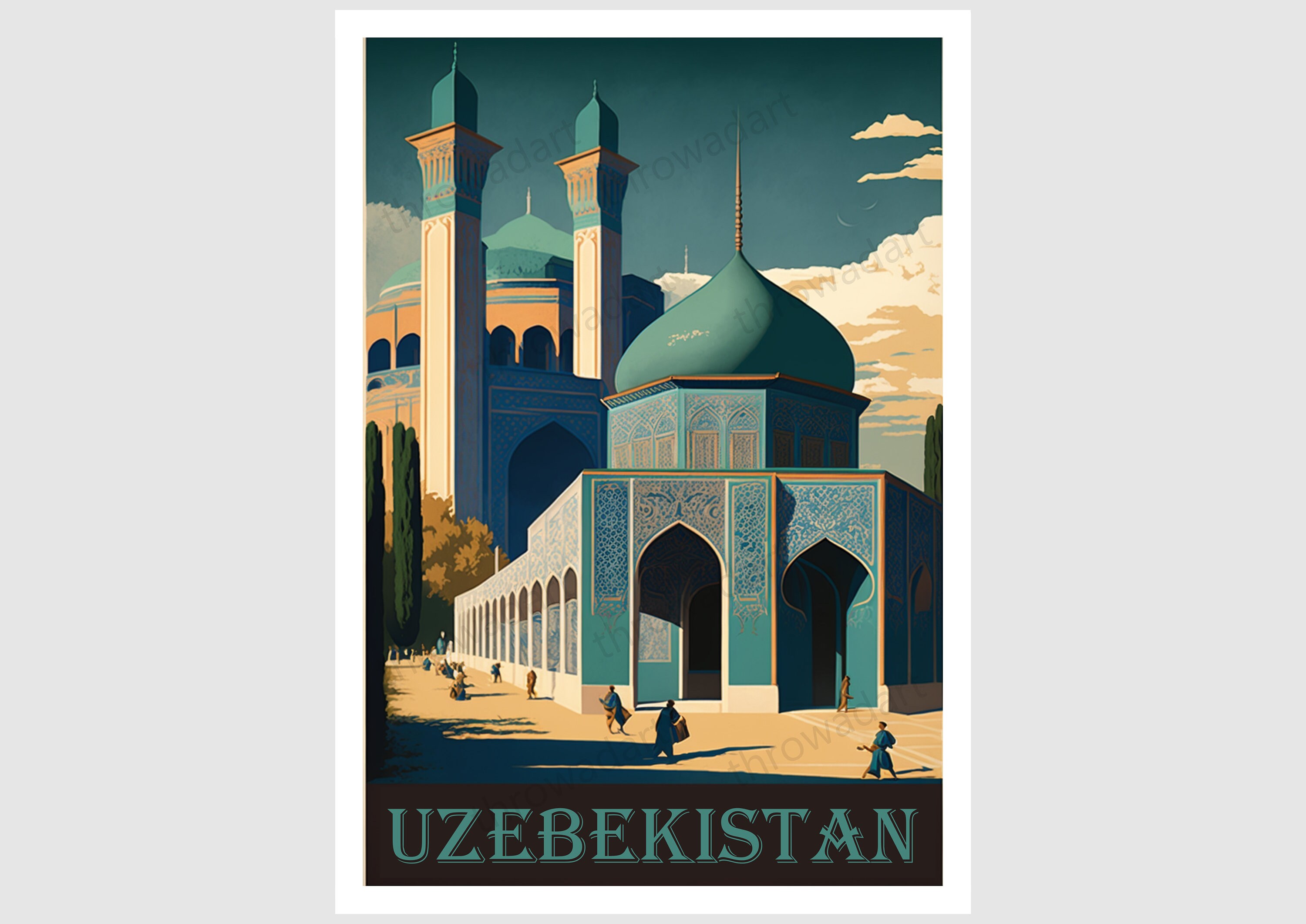 Uzbekistan Travel Poster, Uzbekistan Print, Uzbekistan Vintage Art ...