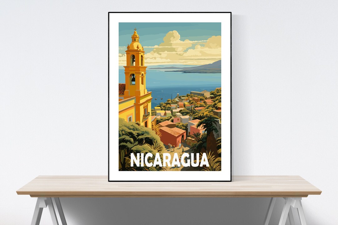 Nicaragua Travel Poster, Nicaragua Travel Print, Central America Art ...