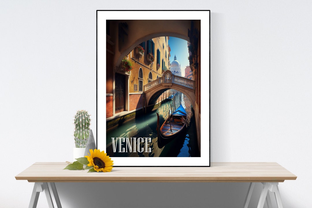 Venice Travel Poster, Venice Art Print, Venice Canals Art Poster, A3/A4 ...