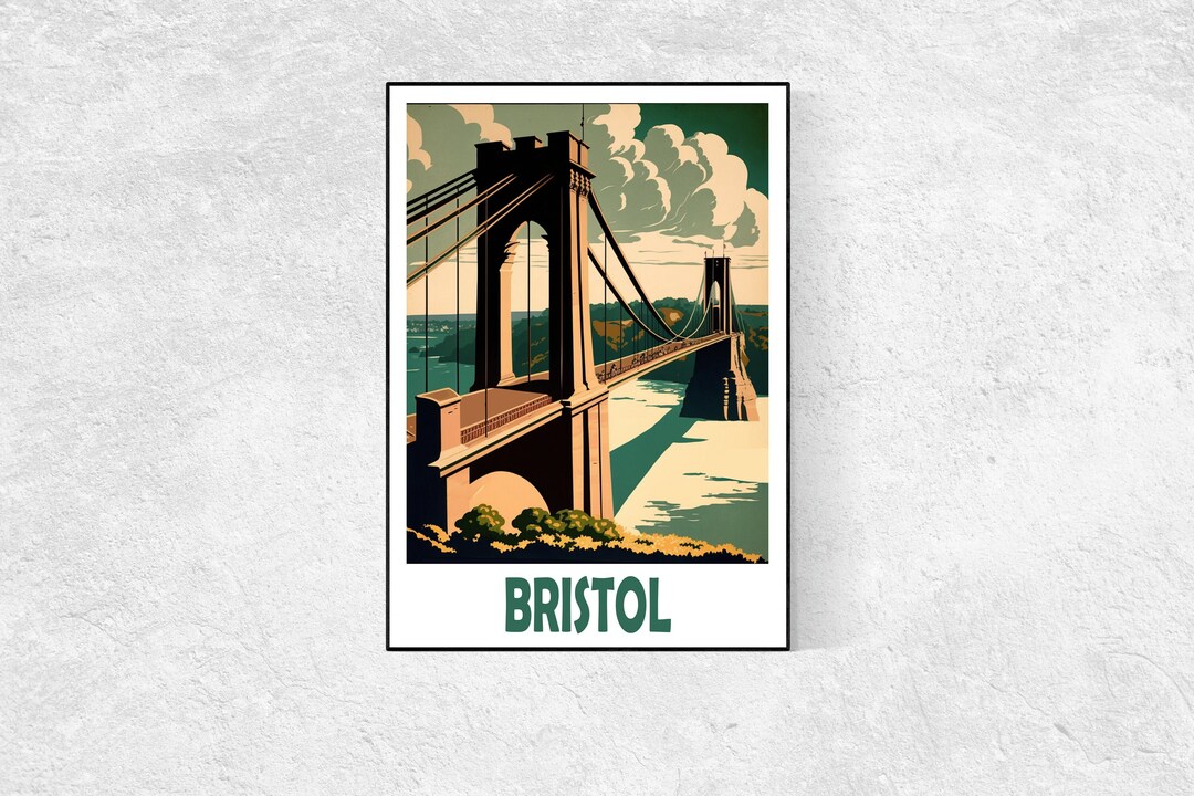 Bristol Poster, Clifton Suspension Bridge Travel Poster, Wedding Gift ...