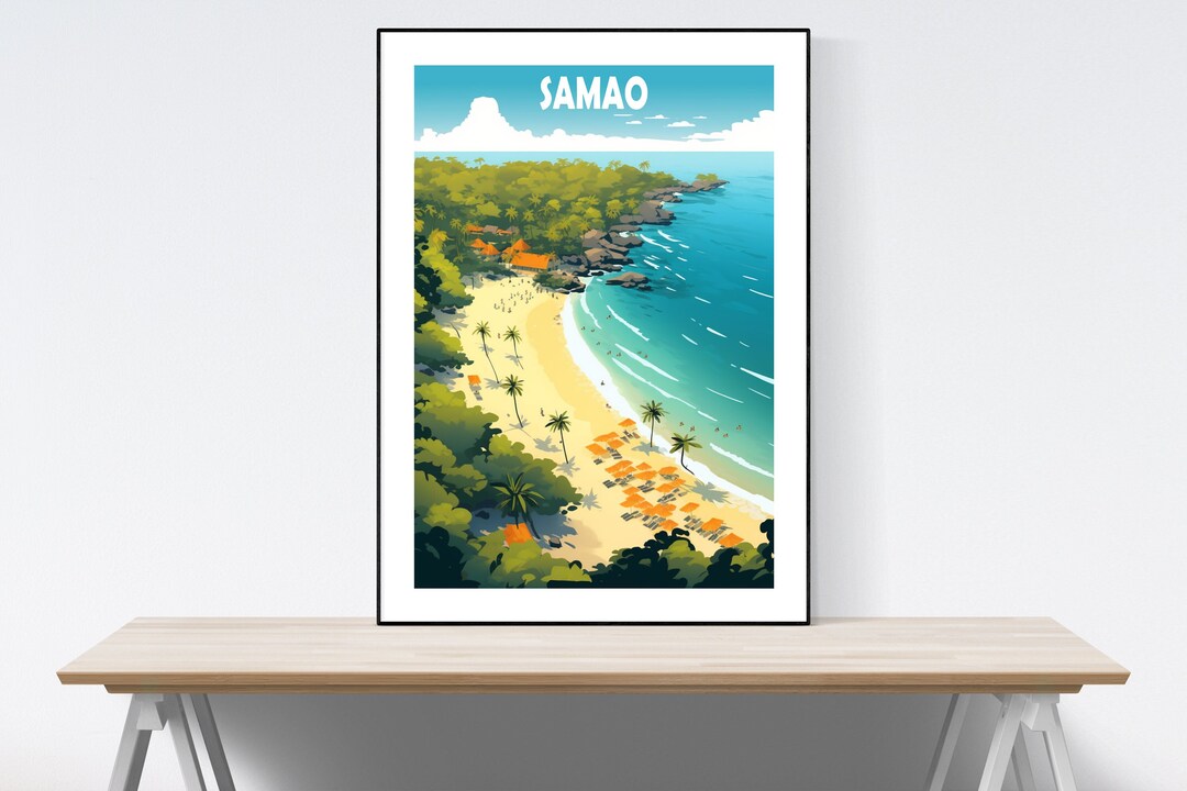 Samoa Travel Poster, Samoa Beach Travel Print, Europe, Polynesian ...
