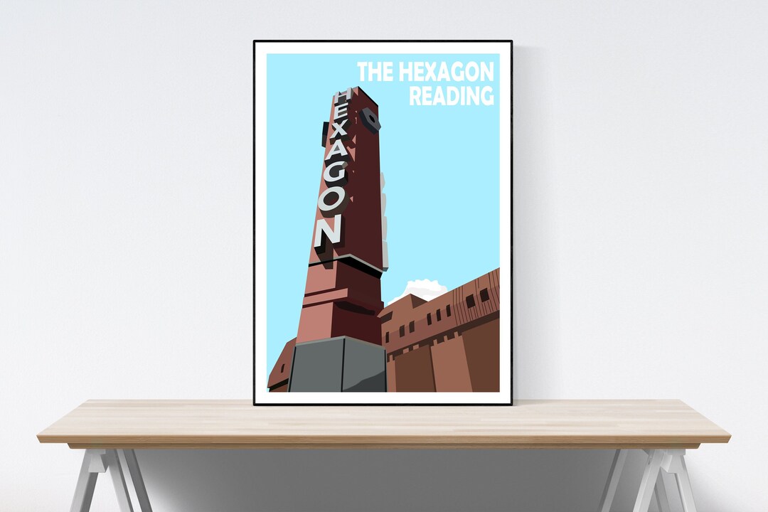 The Hexagon, Reading Travel Poster, England Art Print, English Theatre ...