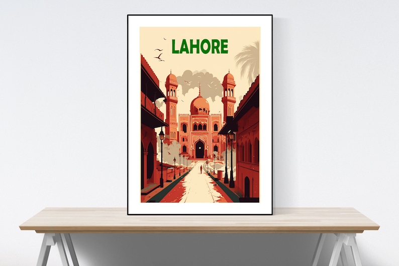 Lahore, Pakistan Travel Poster, Lahore Illustration, Pakistan Print ...