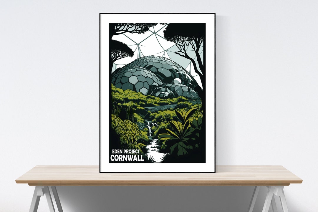 Eden Project, Cornwall Travel Poster, Vintage Travel Poster, English ...