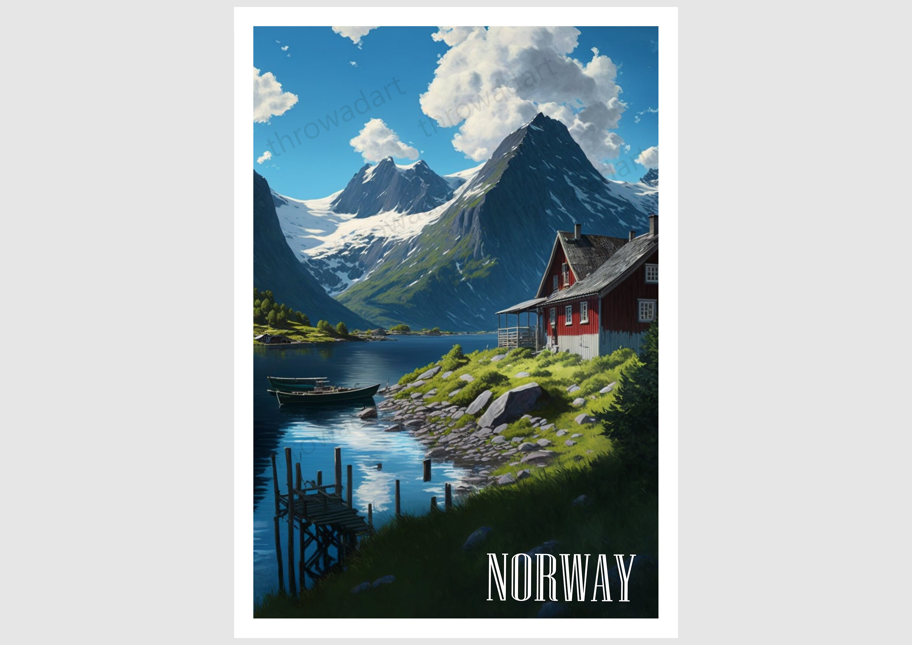 Norway Travel Poster Norway Print Norway Art Norway Digital - Etsy