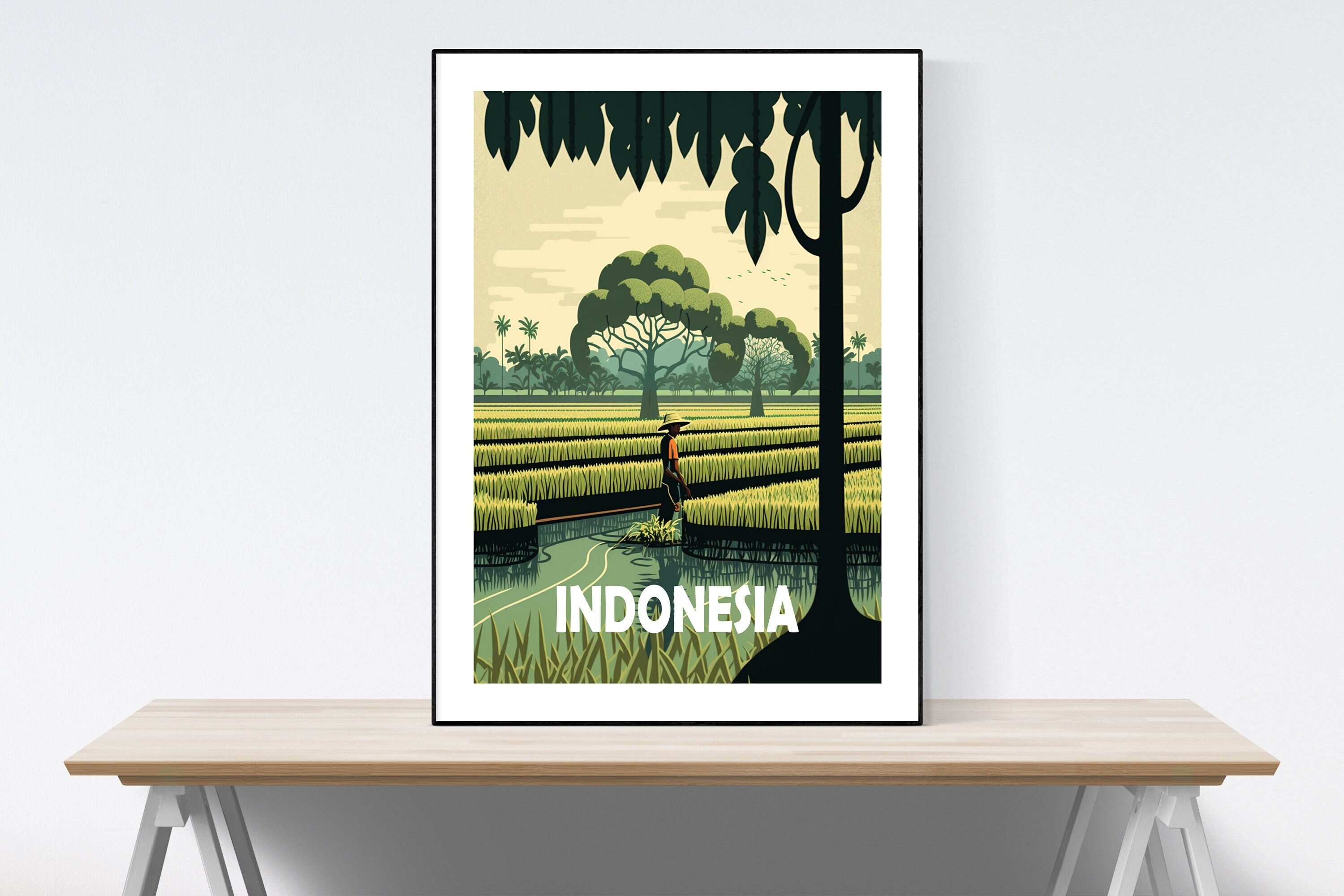 Indonesia Travel Poster, Indonesia Illustration, Indonesia Print, Gift ...