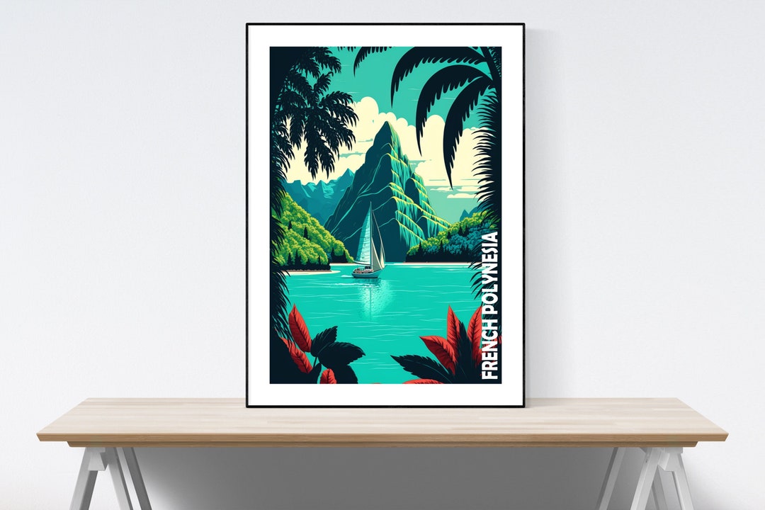 French Polynesia Travel Poster, Vintage Travel Poster, French Polynesia ...