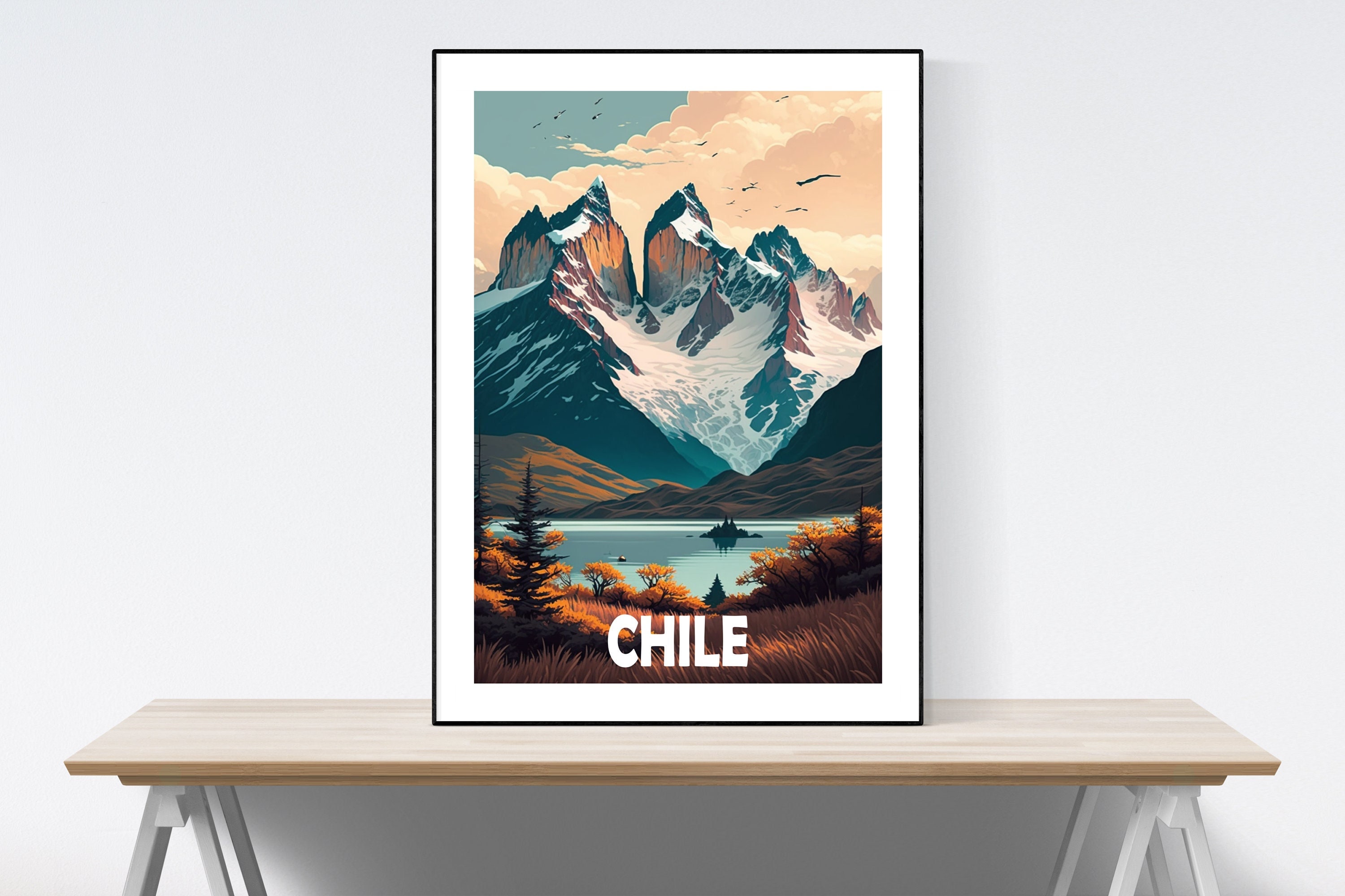 Chile Travel Poster, Chile Illustration, South America, Chile Print ...