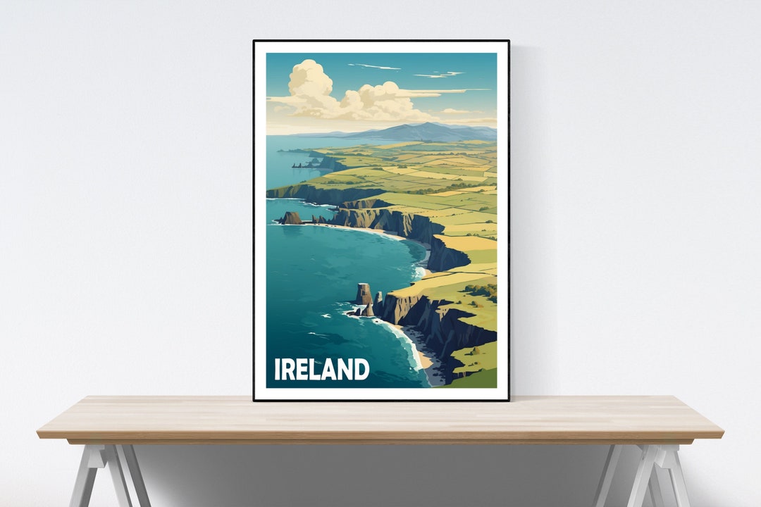 Ireland Travel Poster, Ireland Print, Ireland Art, Ireland Digital Art ...