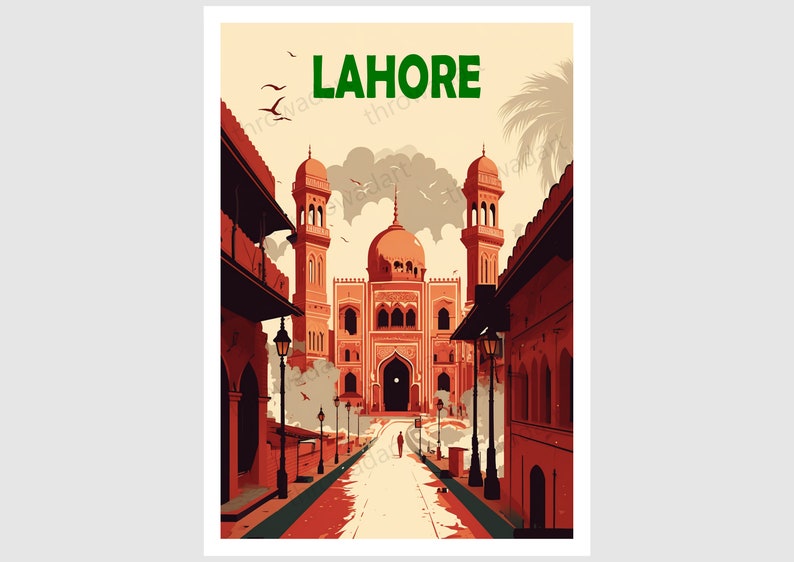 Lahore, Pakistan Travel Poster, Lahore Illustration, Pakistan Print ...