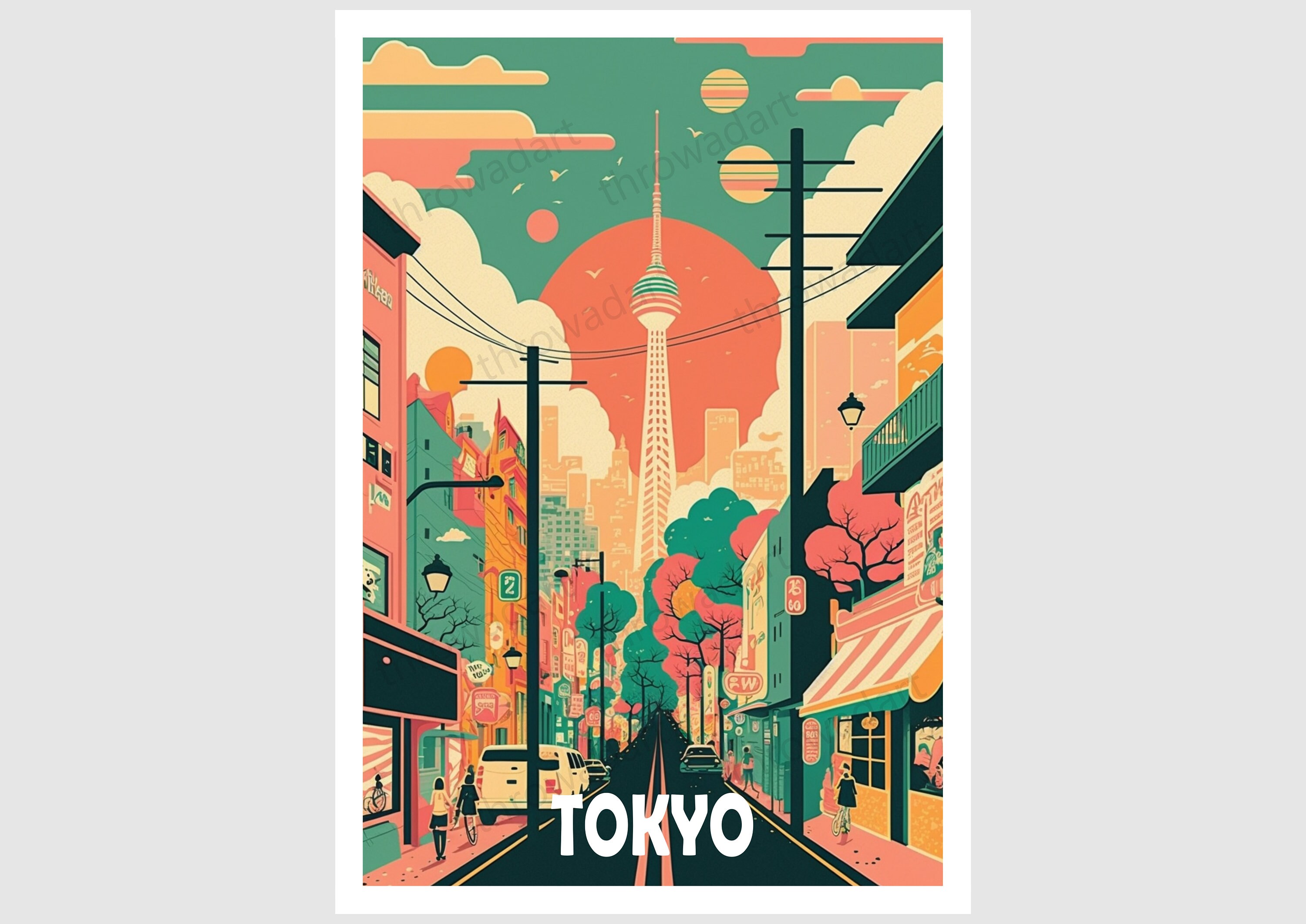 Tokyo Travel Poster, Vintage Travel Poster, Tokyo Travel Print, A3/A4 ...