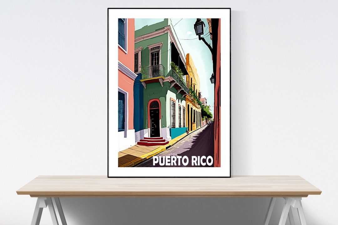 Puerto Rico Travel Poster, San Juan Print, Vintage Puerto Rico Travel ...