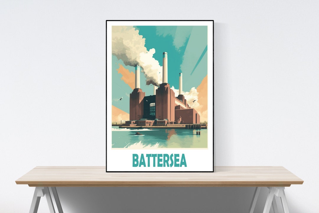 Battersea Power Station Poster, London Travel Poster, Wedding Gift, A3 ...