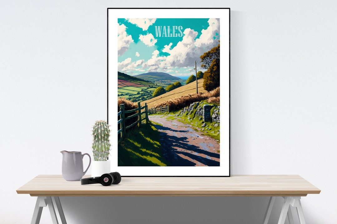 Wales Travel Poster, Wales Print, Wales Art, Wales Digital Art Print ...