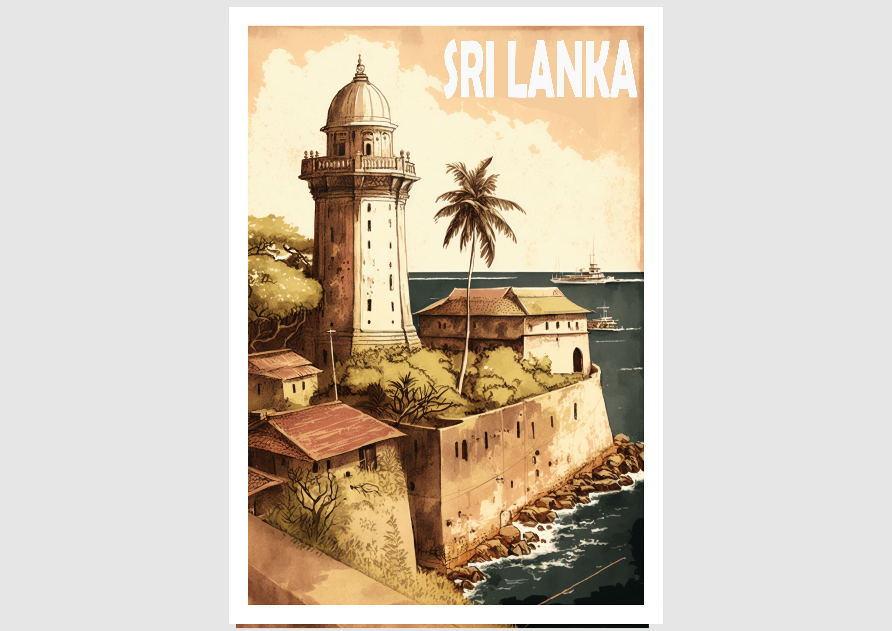 Sri Lanka Travel Poster Sri Lanka Print Vintage Sri Lanka - Etsy