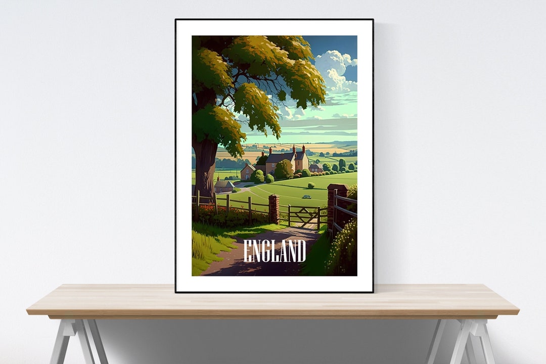 England Travel Poster, England Art Print, Classic English Countryside ...