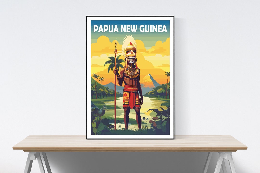 Papua New Guinea Travel Poster, Port Moresby Print, City, Island ...