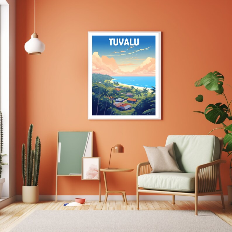 Tuvalu Travel Poster, Tuvalu Travel Print, South Pacific Travel Print ...
