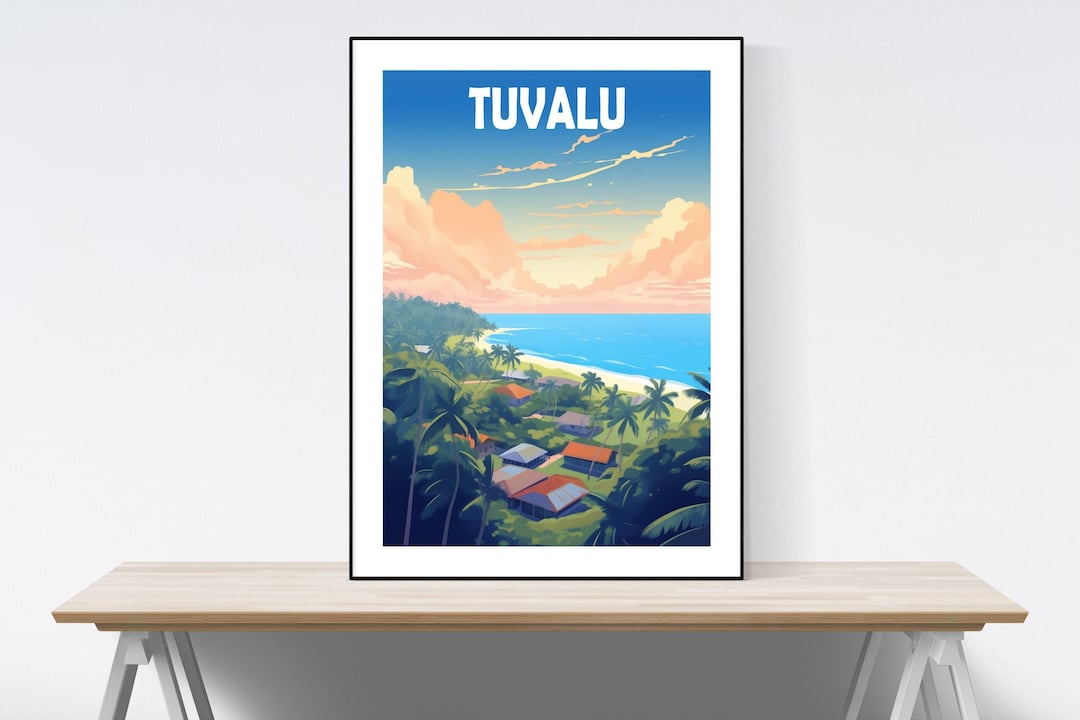 Tuvalu Travel Poster, Tuvalu Travel Print, South Pacific Travel Print ...