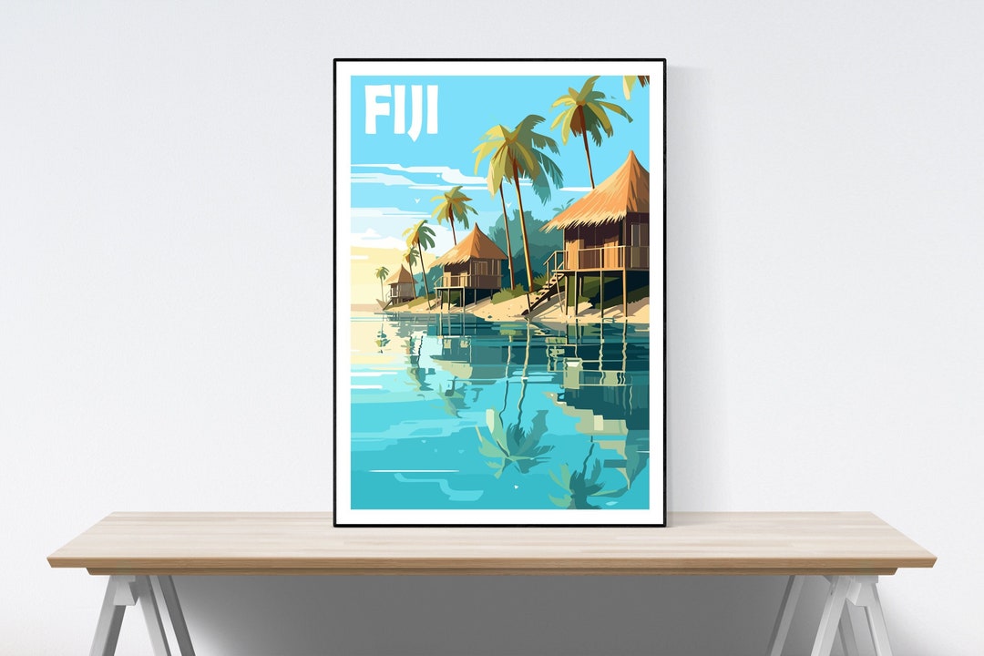 Fiji Travel Poster, Vintage Travel Poster, Fiji Travel Print, A3/A4/A5 ...