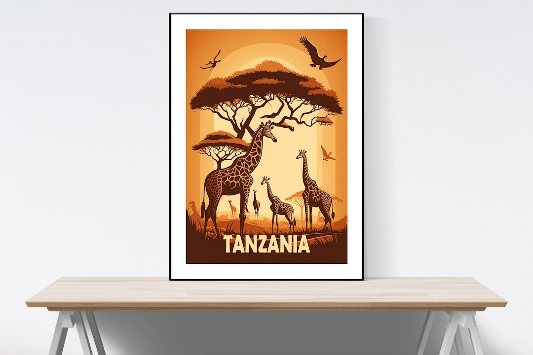 Tanzania Travel Poster, Tanzania Print, Tanzania Art Print, Tanzania ...