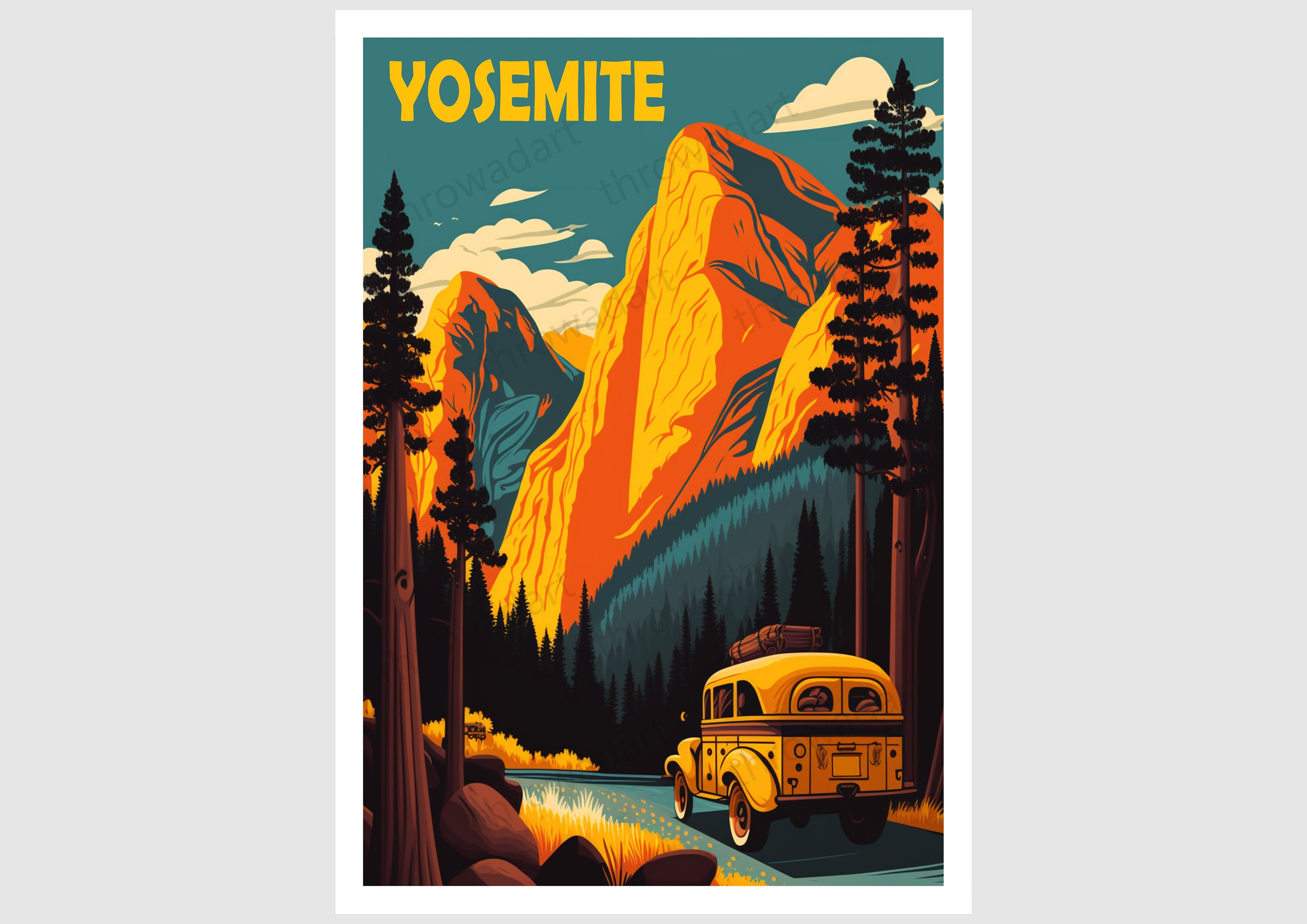 Yosemite America Travel Poster, Vintage Travel, Poster, Yosemite ...