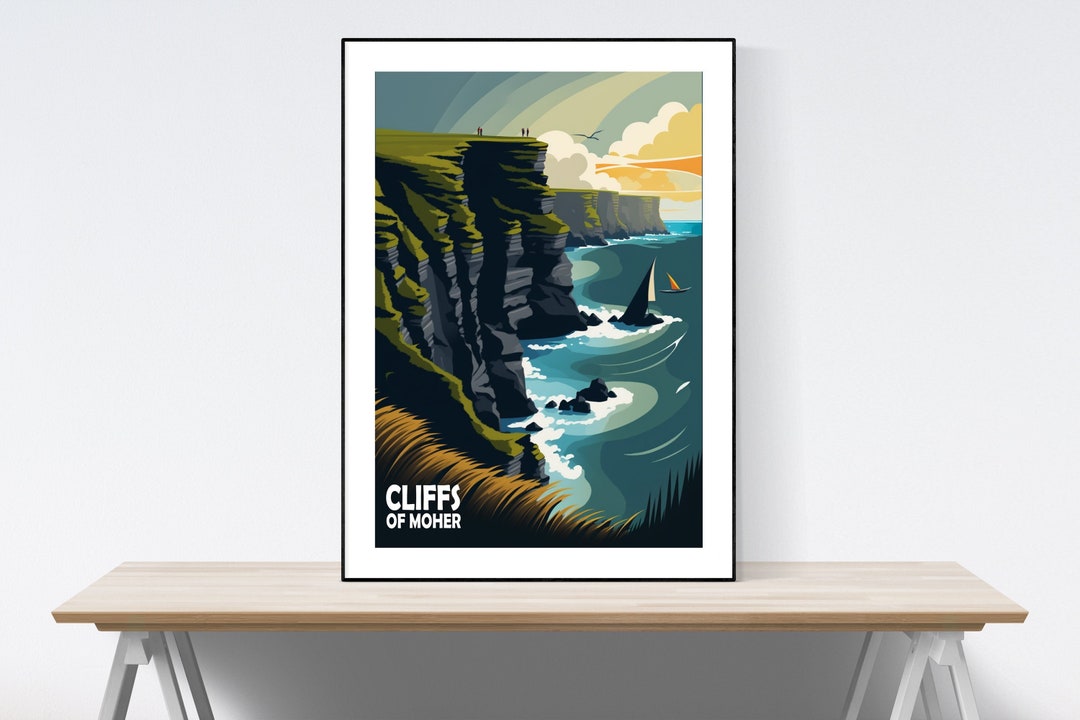 Ireland Cliffs of Moher Travel Poster, Ireland Print, Ireland Art ...