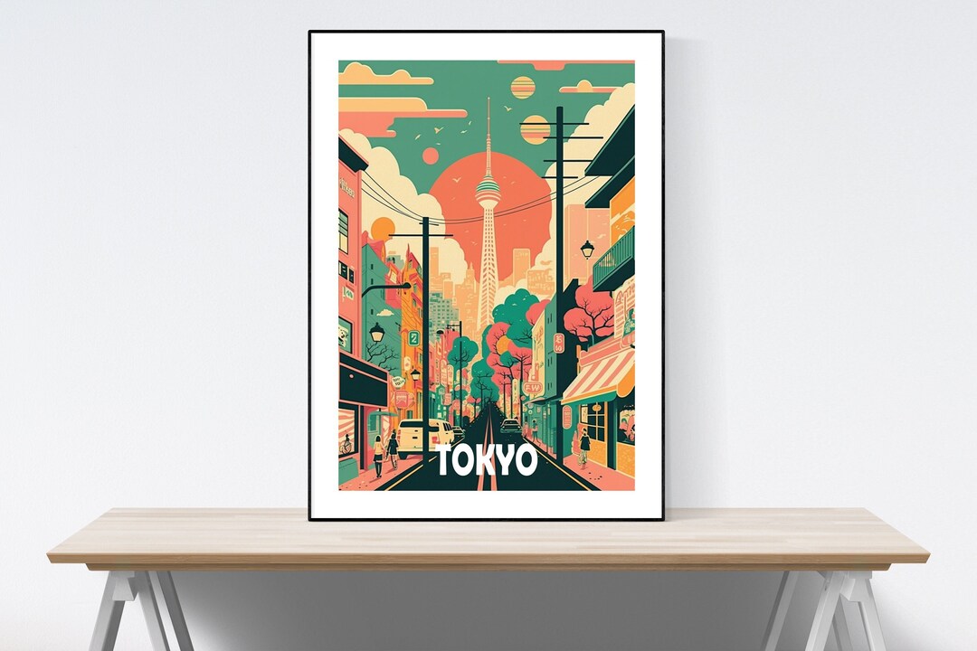 Tokyo Travel Poster, Vintage Travel Poster, Tokyo Travel Print, A3/A4 ...