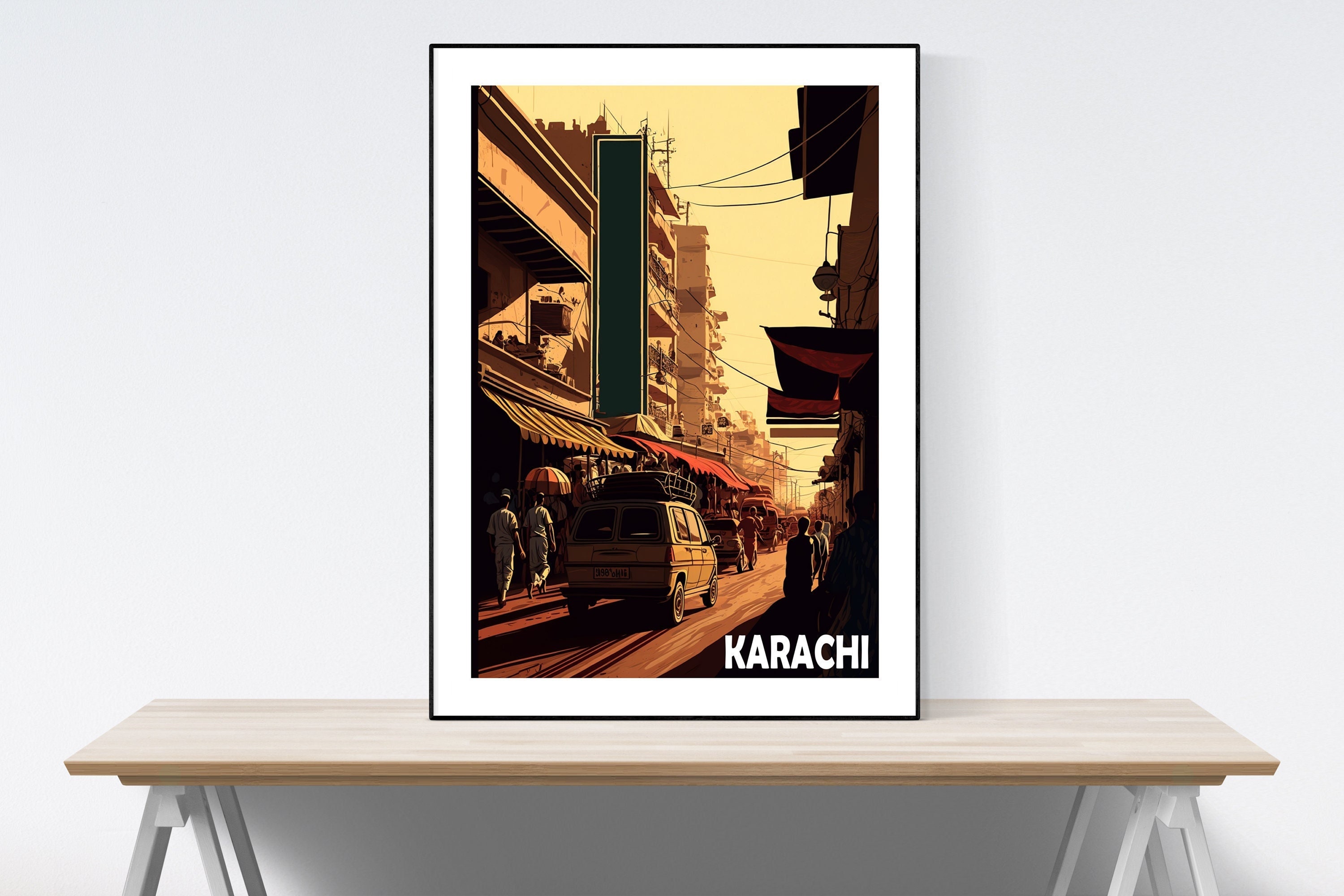 Karachi, Pakistan Travel Poster, Karachi Illustration, Pakistan Print ...