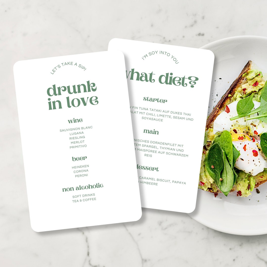 Digital Menu Template Wedding Event Menu Beverage Menu Wedding - Etsy