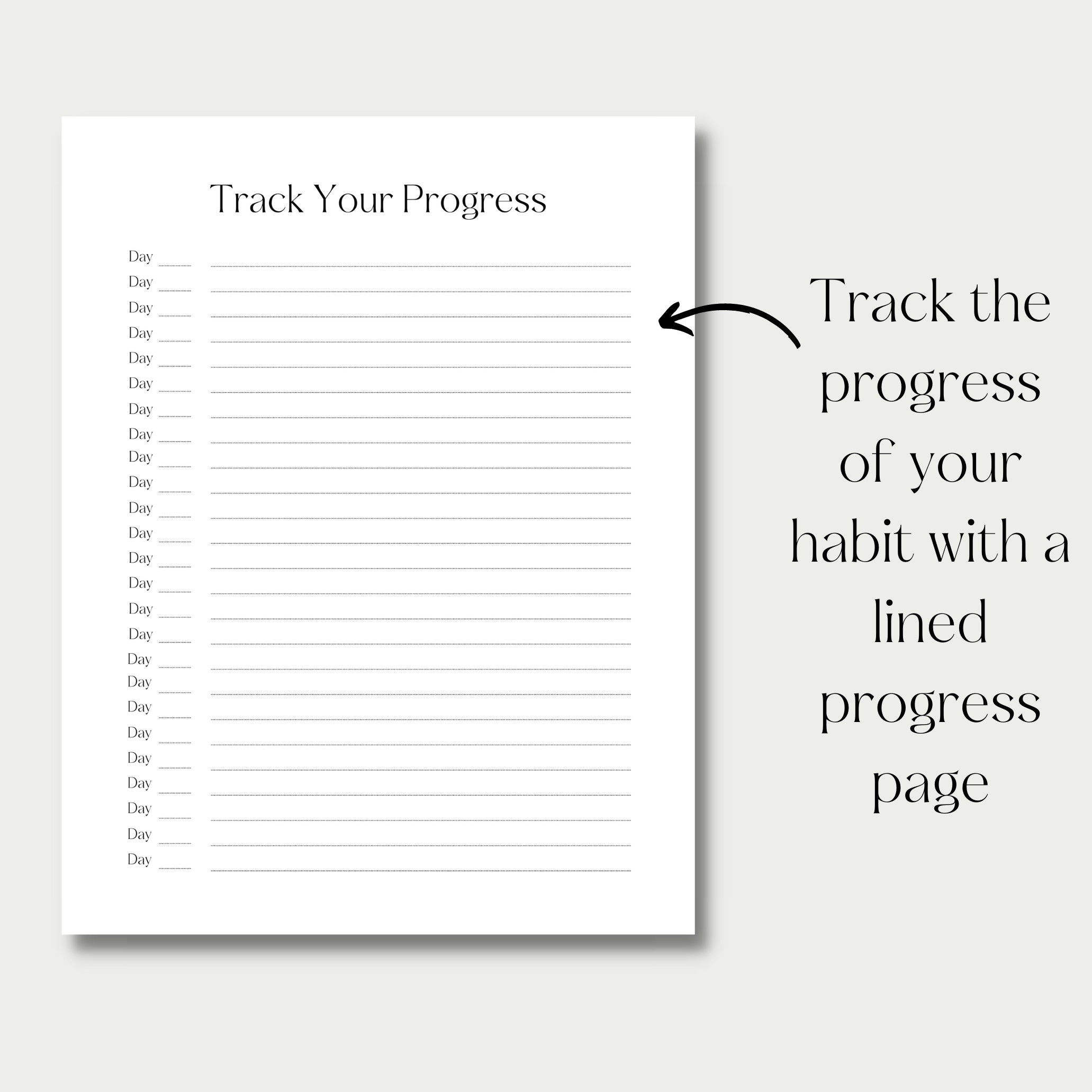 100 Day Undated Habit Tracker, Track Your Progress, Printable, Self ...