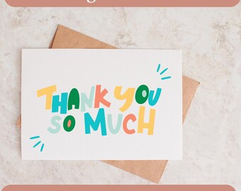 Thank You Printable Card / Instant Download PDF / Thank You ...
