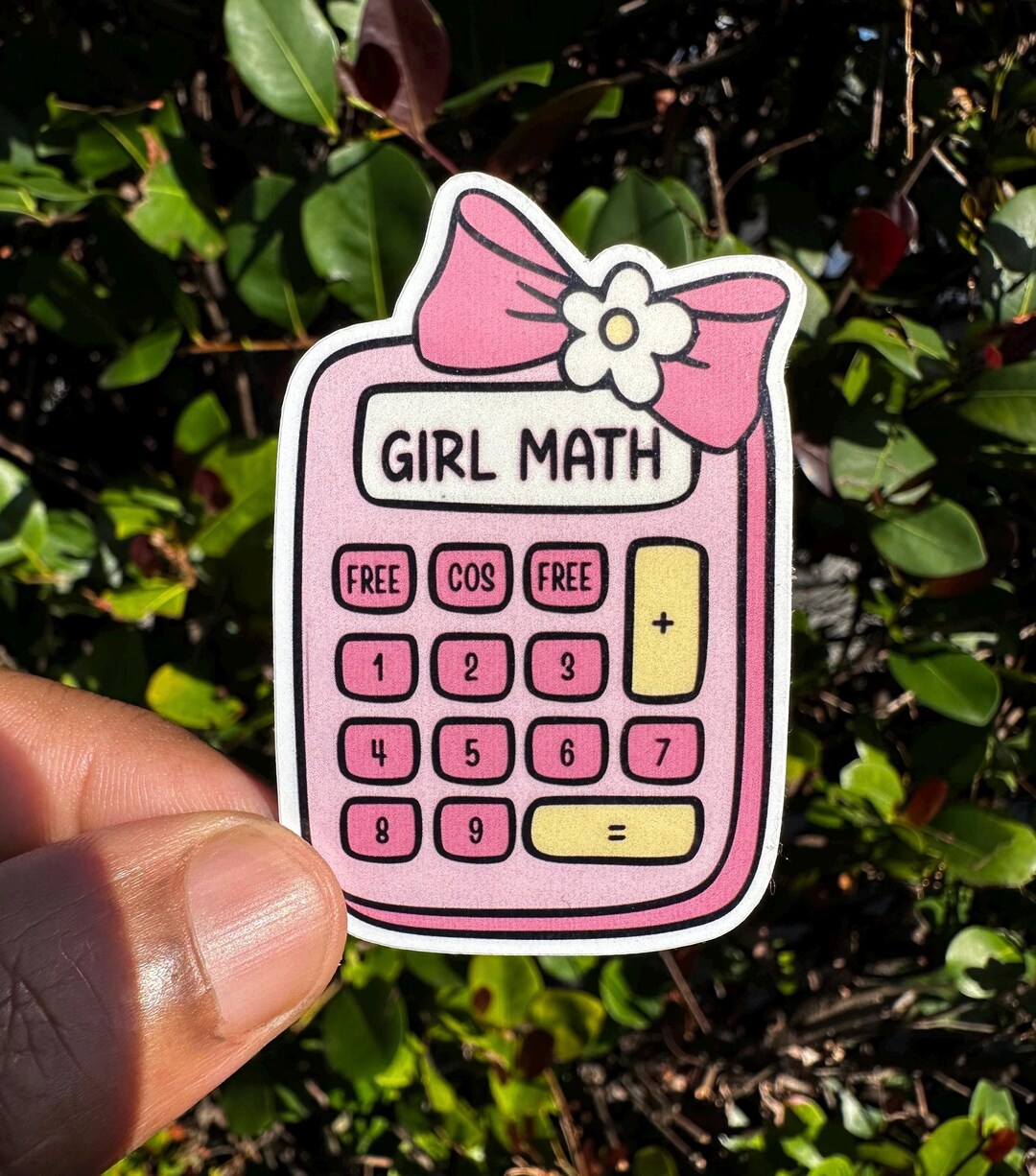 Girl Math Calculator Sticker - Cute Coquette Bow Decal - 2.5in Vinyl - Etsy