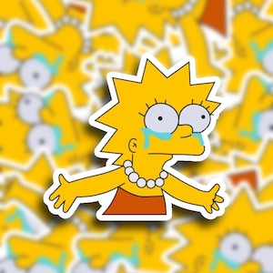 Crying Lisa Simpson Sticker - the Simpsons Meme Decal - Vinyl - Etsy