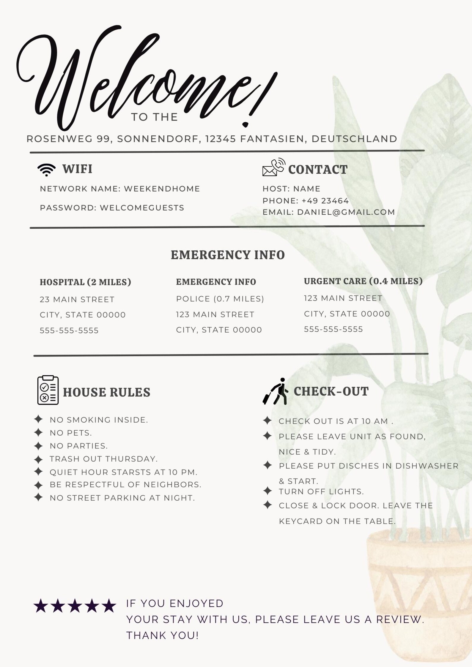 Printable, Editable Vacation Rental Welcome Sign | Airbnb, VRBO House ...
