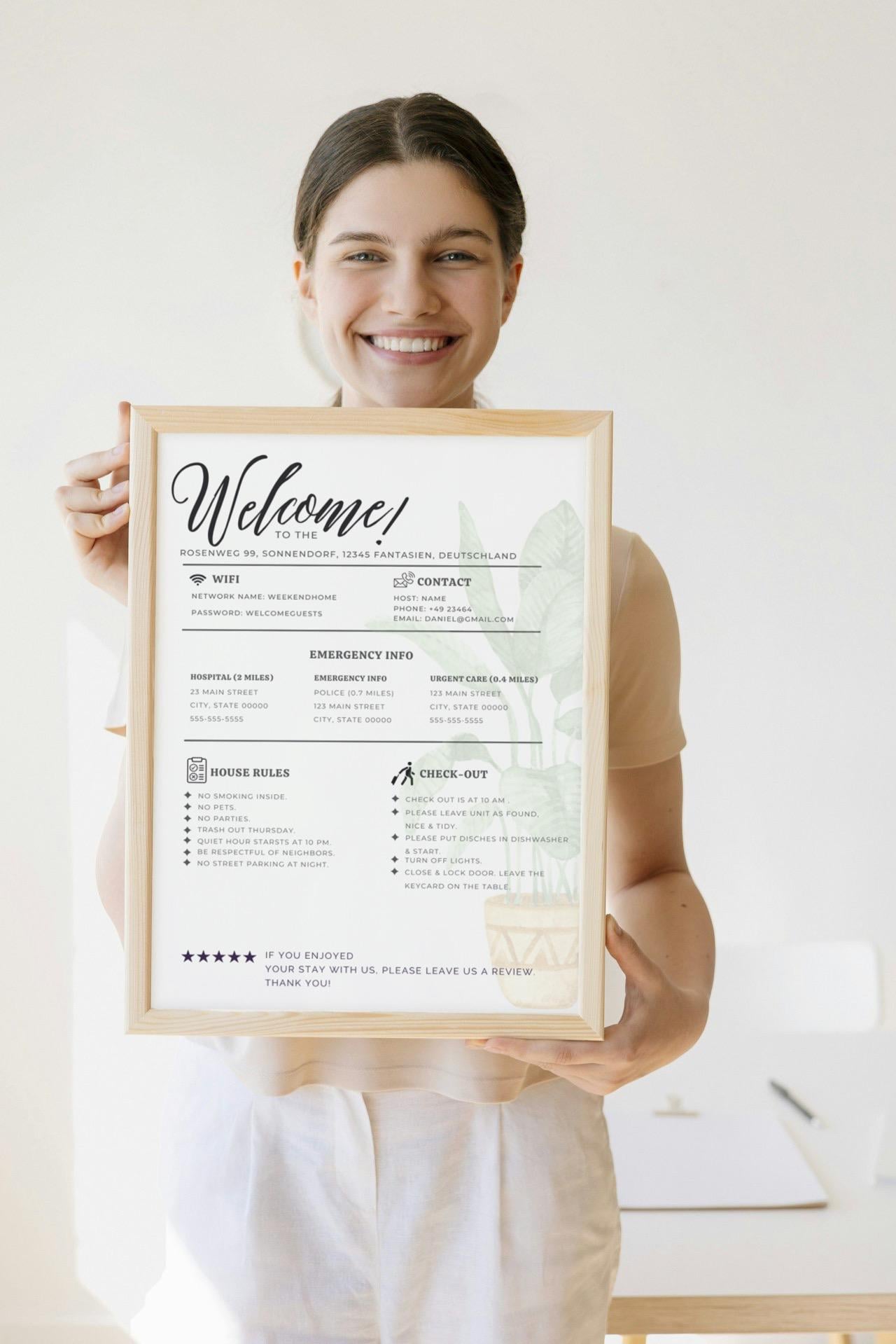 Printable, Editable Vacation Rental Welcome Sign | Airbnb, VRBO House ...