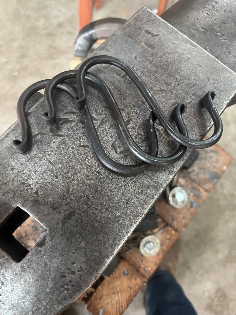 Hand Forged S Hooks Set of 3 -- 4 Inch Steel S Hooks Pots and Pans S ...