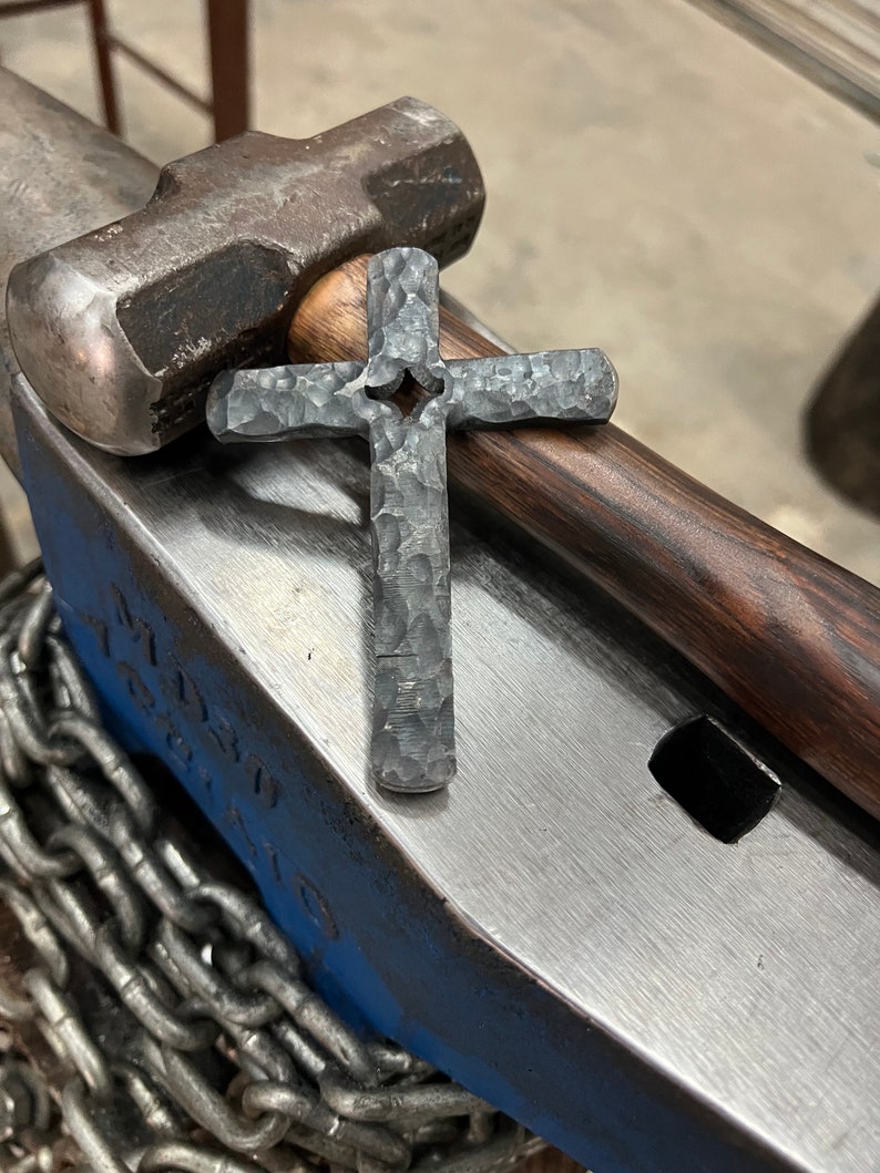 Hand Forged Split Cross -- Catholic Man Gift - Etsy
