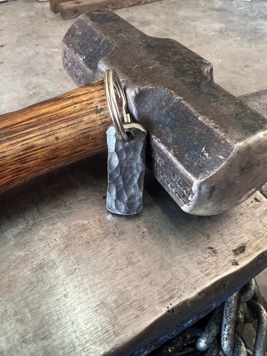 Hand Forged Steel Keychain Forged Keychain Pendant Man Gift - Etsy