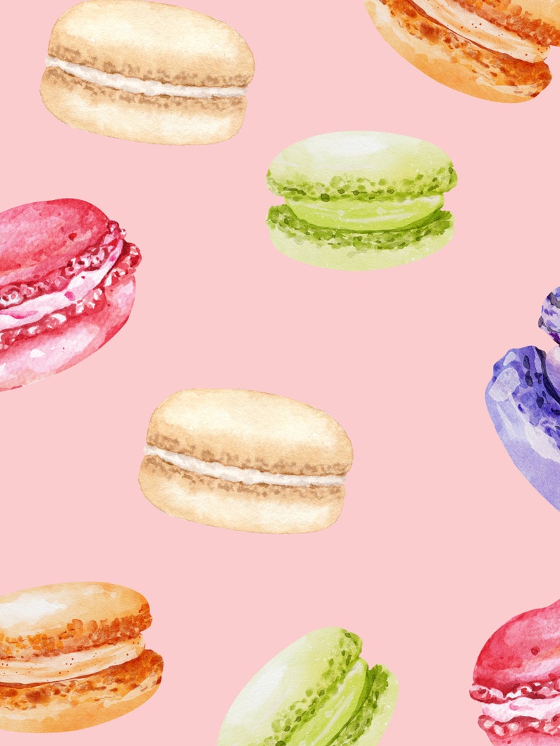 Macarons Digital Print Set of 4 - Etsy