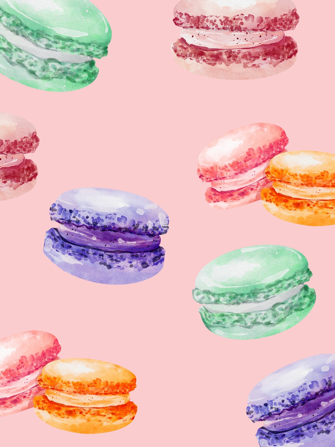 Macarons Digital Print Set of 4 - Etsy