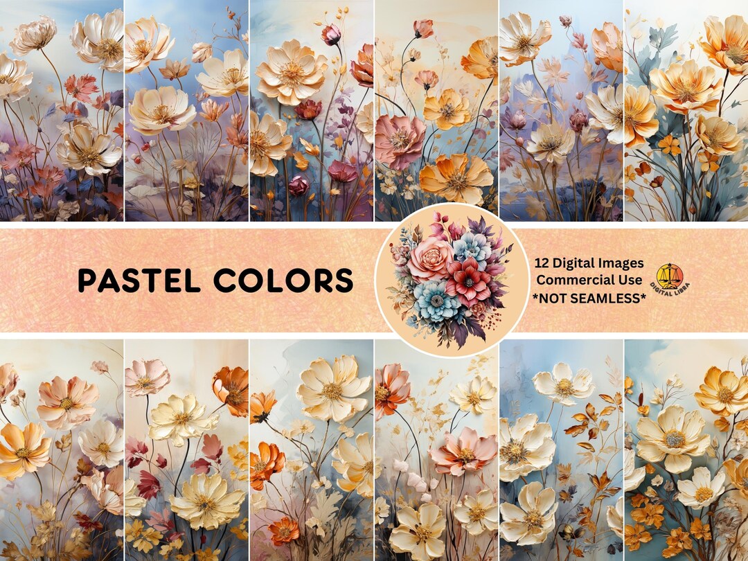 Watercolor Flowers Digital Paper Set, Junk Journal, Decoupage Paper ...