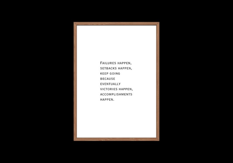 Failure Happens Art Work Printable, Motivational Poster, Black and ...