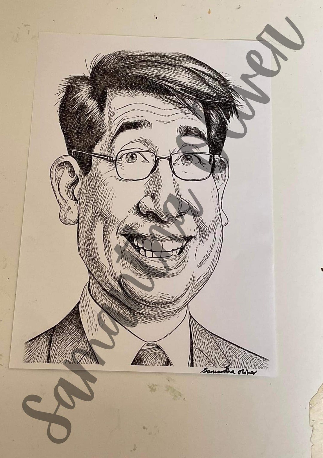 A4 Michael Mcintyre Caricature Black Biro Pen Drawing Print Original ...