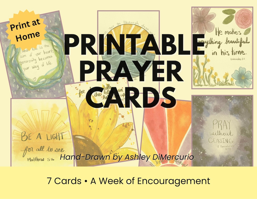 Printable Prayer Cards Christian Scripture Bible Verses Encouragement ...
