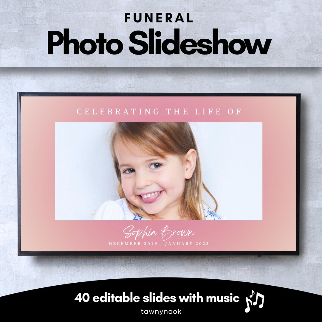 Funeral Tribute Editable Template Slideshow, Celebrating Life Video ...