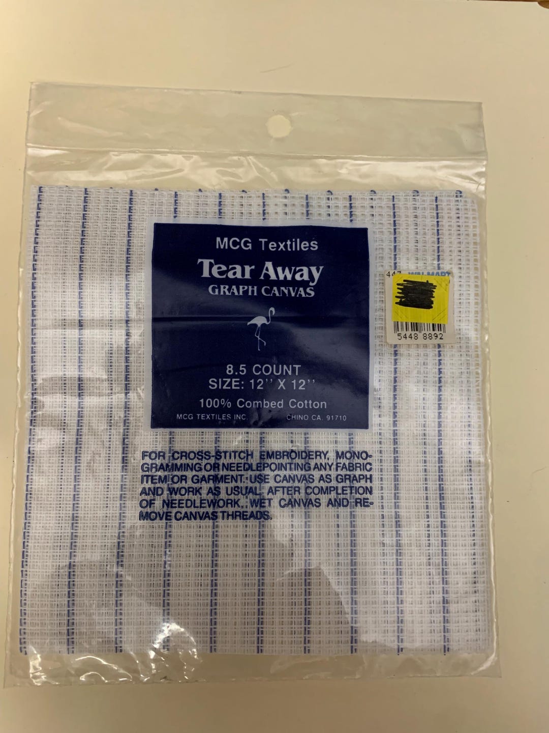 MCG Textiles Tear Away Graph Canvas 8.5 Count 12“ X 12“ 100% Cotton New ...