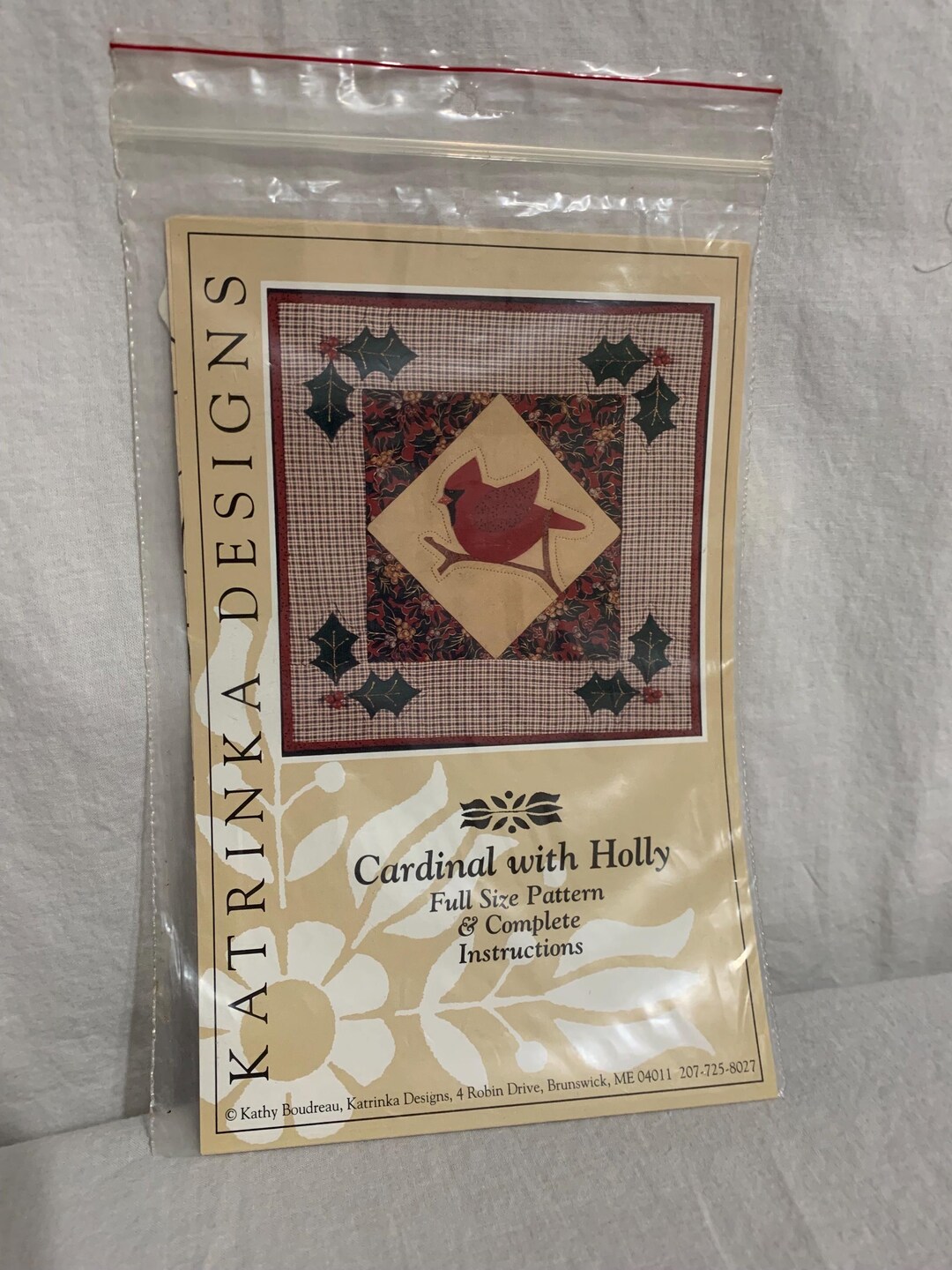 Katrina Designs Cardinal With Holly Quilt Pattern - Etsy